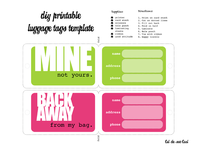 Free Luggage Tag Templates for Microsoft® Word Free Luggage Tag Templates for Microsoft® Word