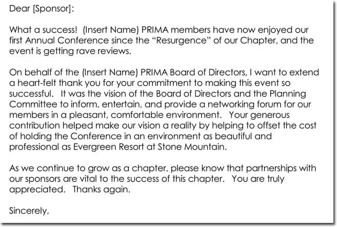 15+ Sponsor Thank You Letter Templates, Samples and Examples 15+ Sponsor Thank You Letter Templates, Samples and Examples