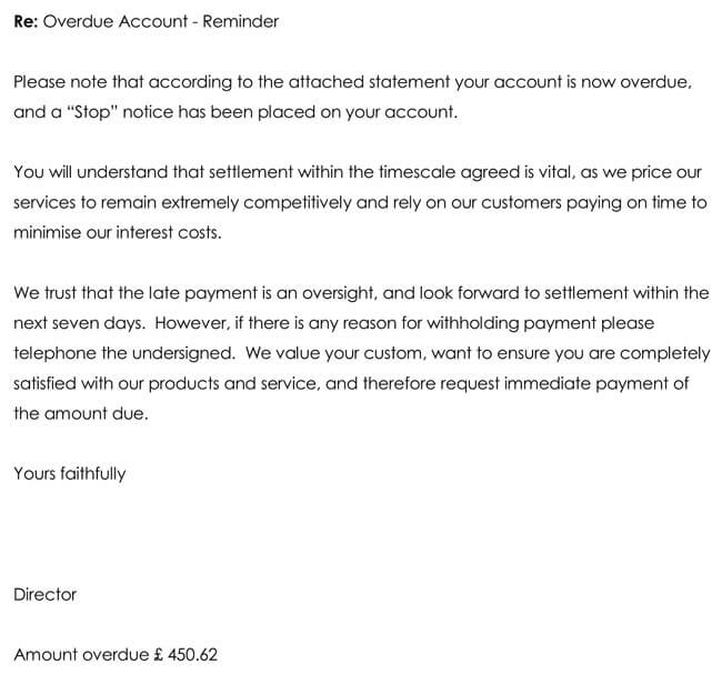 Sample Overdue Payment Reminder Letters Sample Overdue Payment Reminder Letters