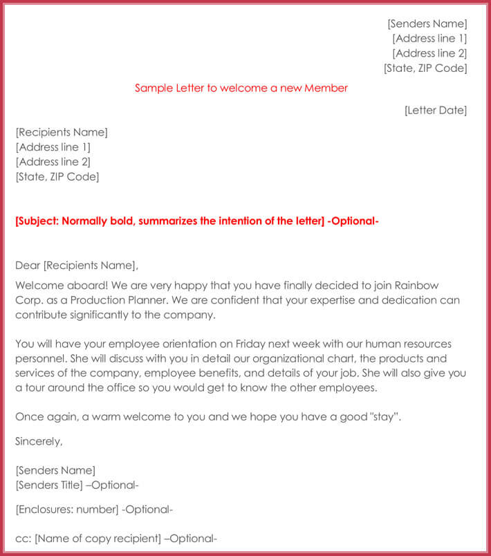 Welcome Letter Sample For New Members | Onvacationswall.com Welcome Letter Sample For New Members | Onvacationswall.com