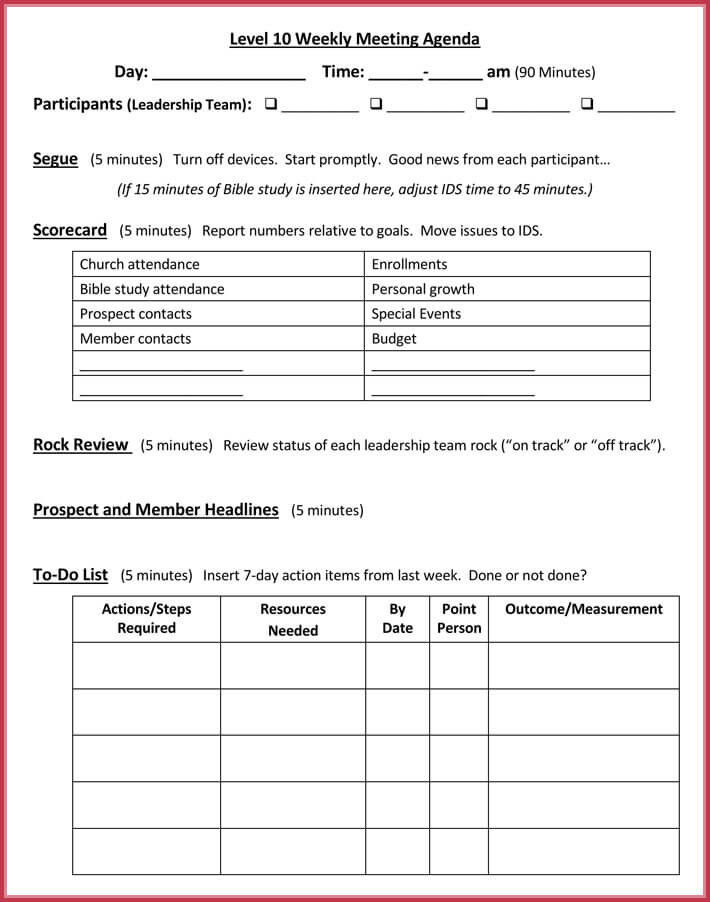 13 Best Weekly Meeting Agenda Templates | How to Format 13 Best Weekly Meeting Agenda Templates | How to Format