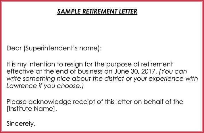 Retirement letter Samples, Examples, Formats & Writing Guide Retirement letter Samples, Examples, Formats & Writing Guide