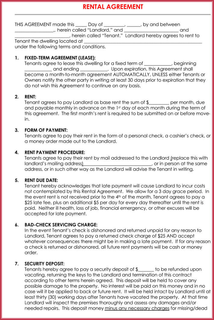Month to Month Rental Agreement Forms, Templates (.doc, pdf) Month to Month Rental Agreement Forms, Templates (.doc, pdf)