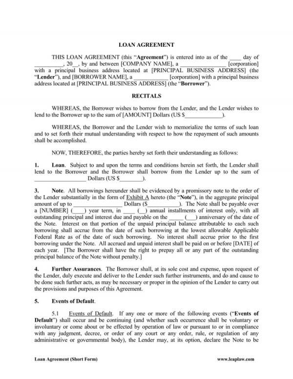 45+ Free Loan Agreement Sample and Templates