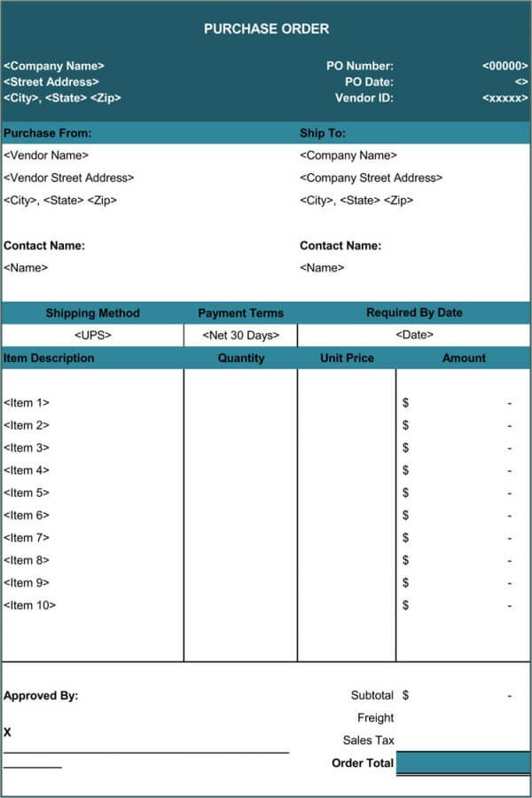 40+ Free Purchase Order Templates (Forms) | Excel, Word, PDF