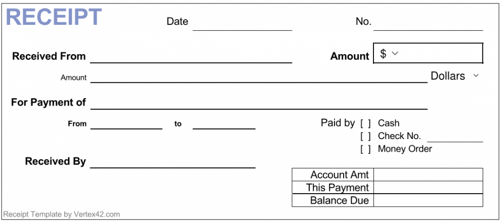 17 Free Cash Receipt Templates for Excel, Word and PDF