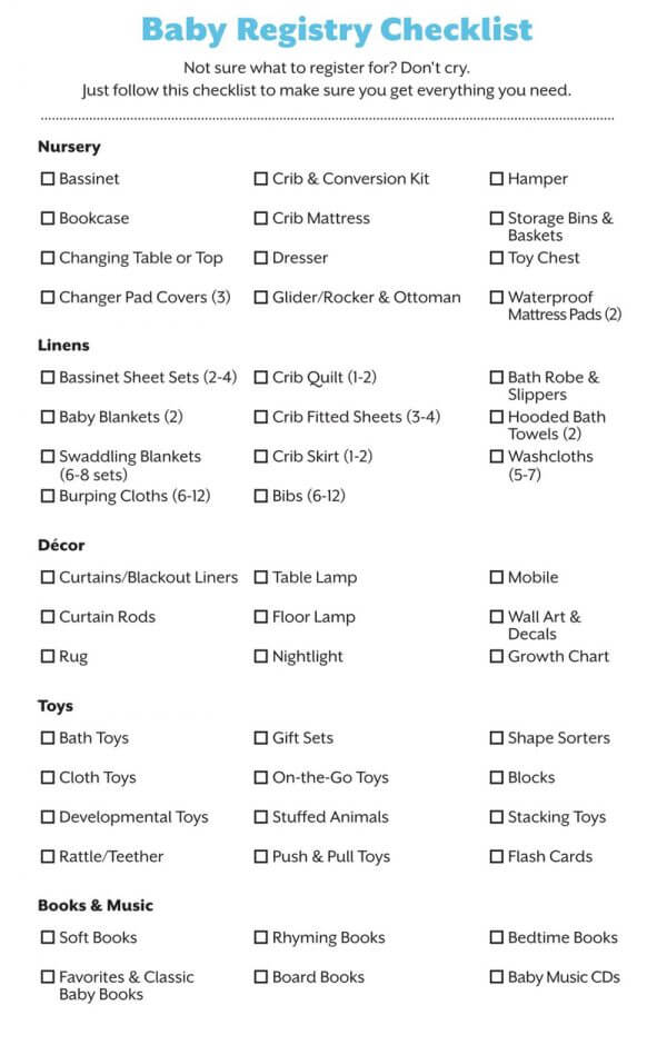30 Printable Baby Registry Checklist Templates