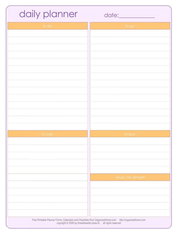 32 Free Daily Planner Templates (Word, Excel & PDF)