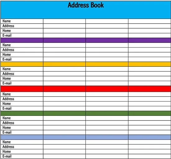 20 Free Address Book Templates In Ms Word Format One