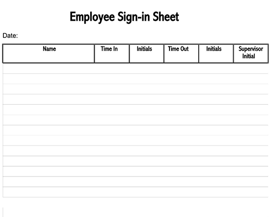 Printable Sign In Worksheets And Forms For Excel Word And Pdf