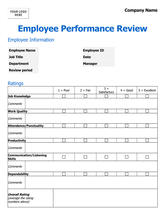 15 Free Performance Evaluation Forms (Word | PDF) 15 Free Performance Evaluation Forms (Word | PDF)