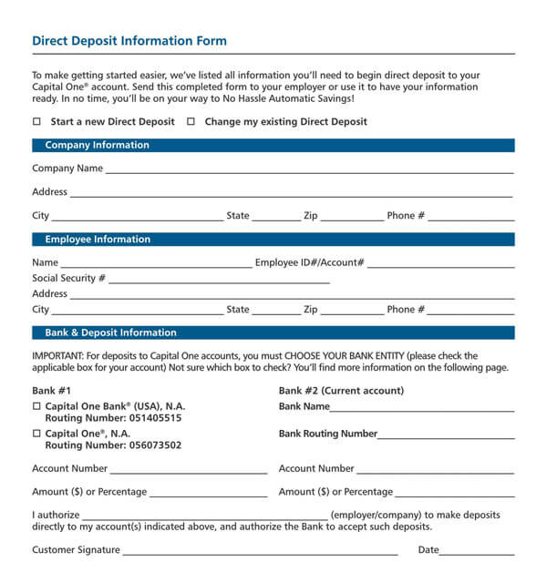 20 Free Direct Deposit Authorization Forms (Word | PDF) 20 Free Direct Deposit Authorization Forms (Word | PDF)
