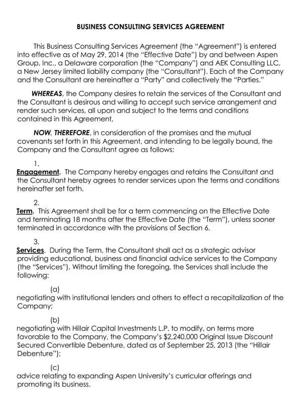 Consulting Services Agreement Template