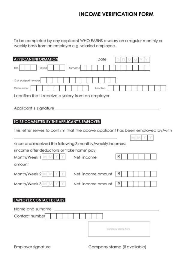 20 Income / Employment Verification Letter Samples