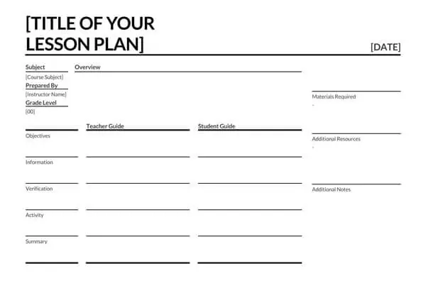 Printable Lesson Plan 7 Free Word Pdf Documents FREE 8+ Sample