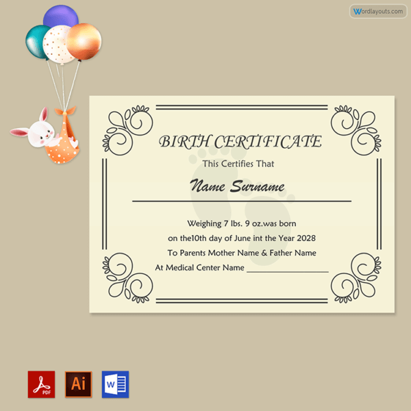 100+ Free Birth Certificate Templates [Edit & Printable]