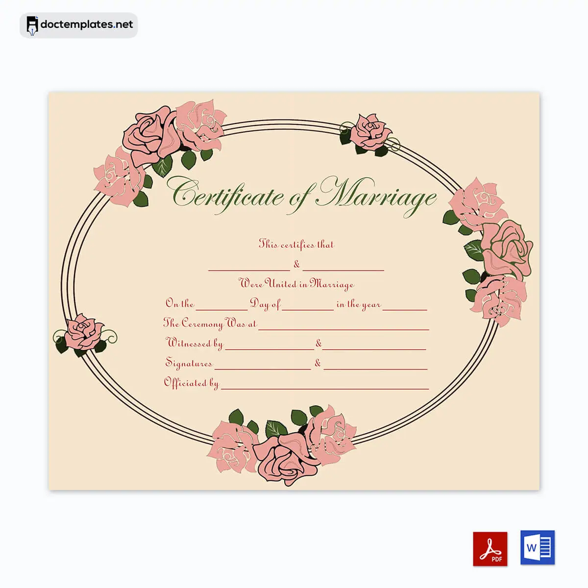 Blank Marriage Certificate Template
