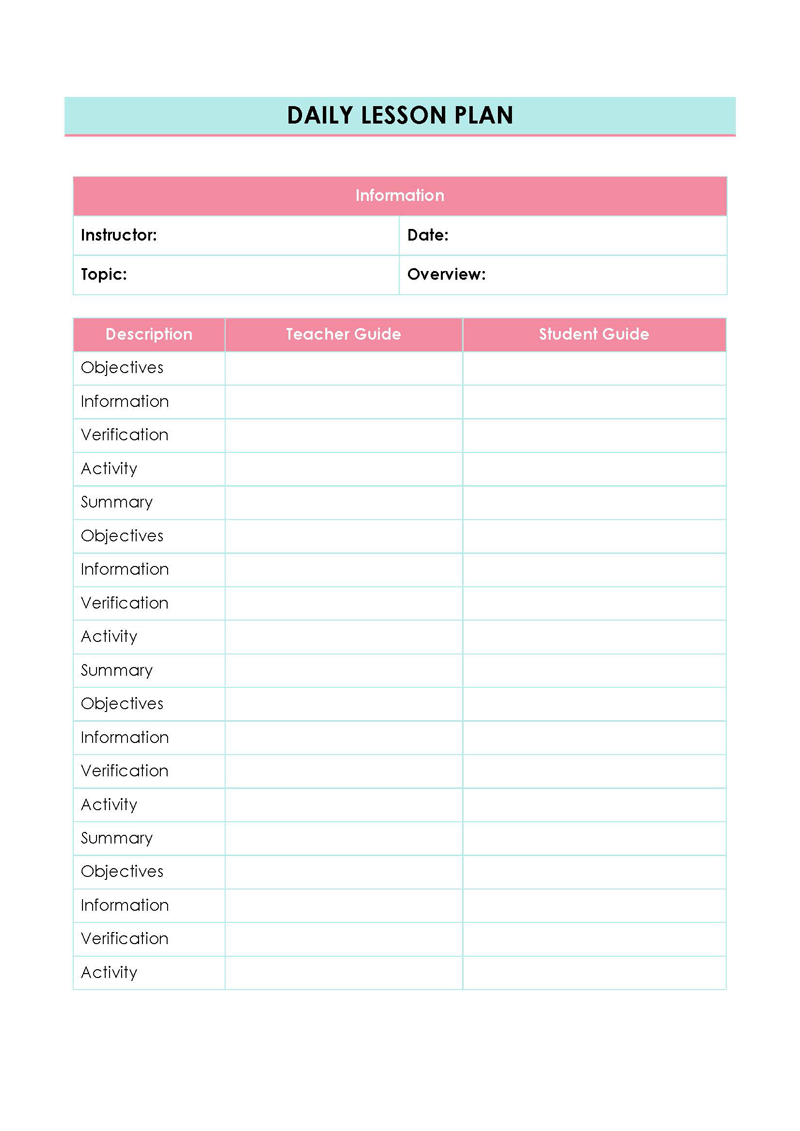 Free 11 Sample Daily Lesson Plan Templates In Pdf Ms Word
