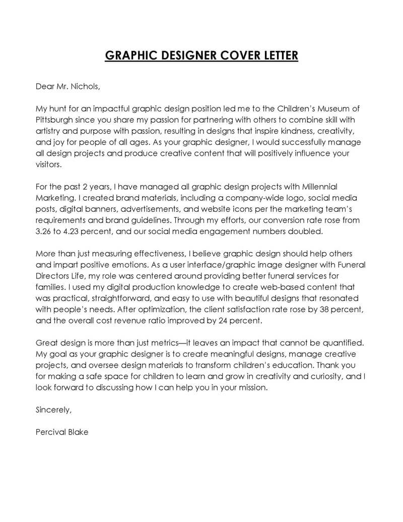 Graphic Designer Cover Letter Templates (Writing Guide)