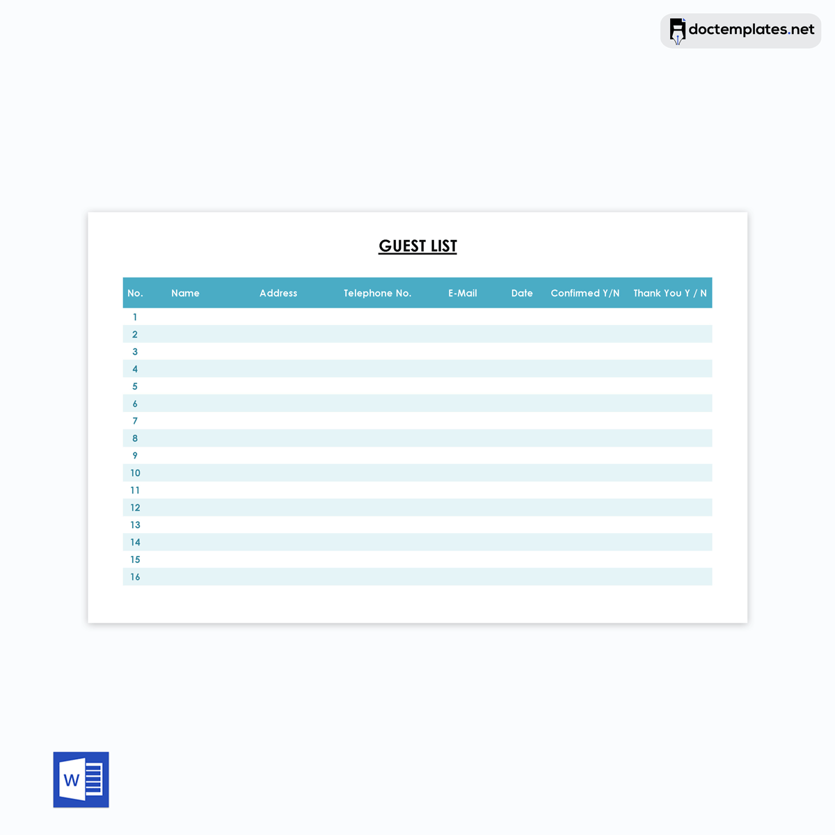 Free Template Printable Crafthubs Wedding Guest List Templates List