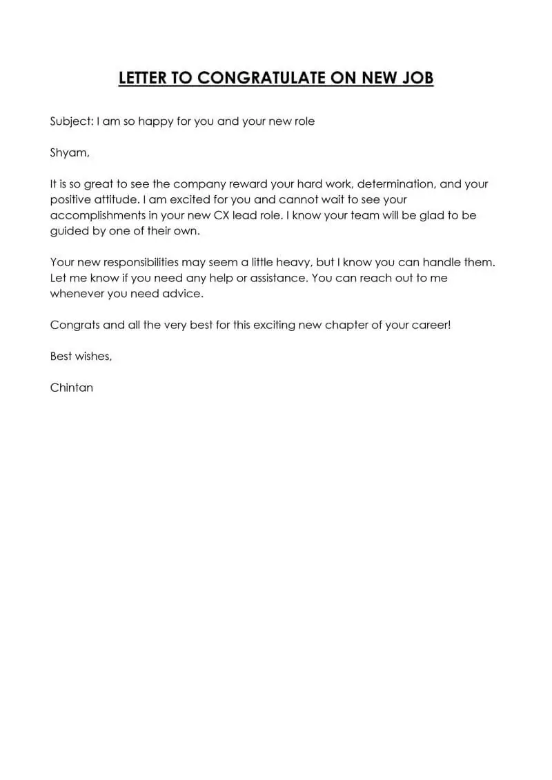 Sample Letter Congratulations On Achievement