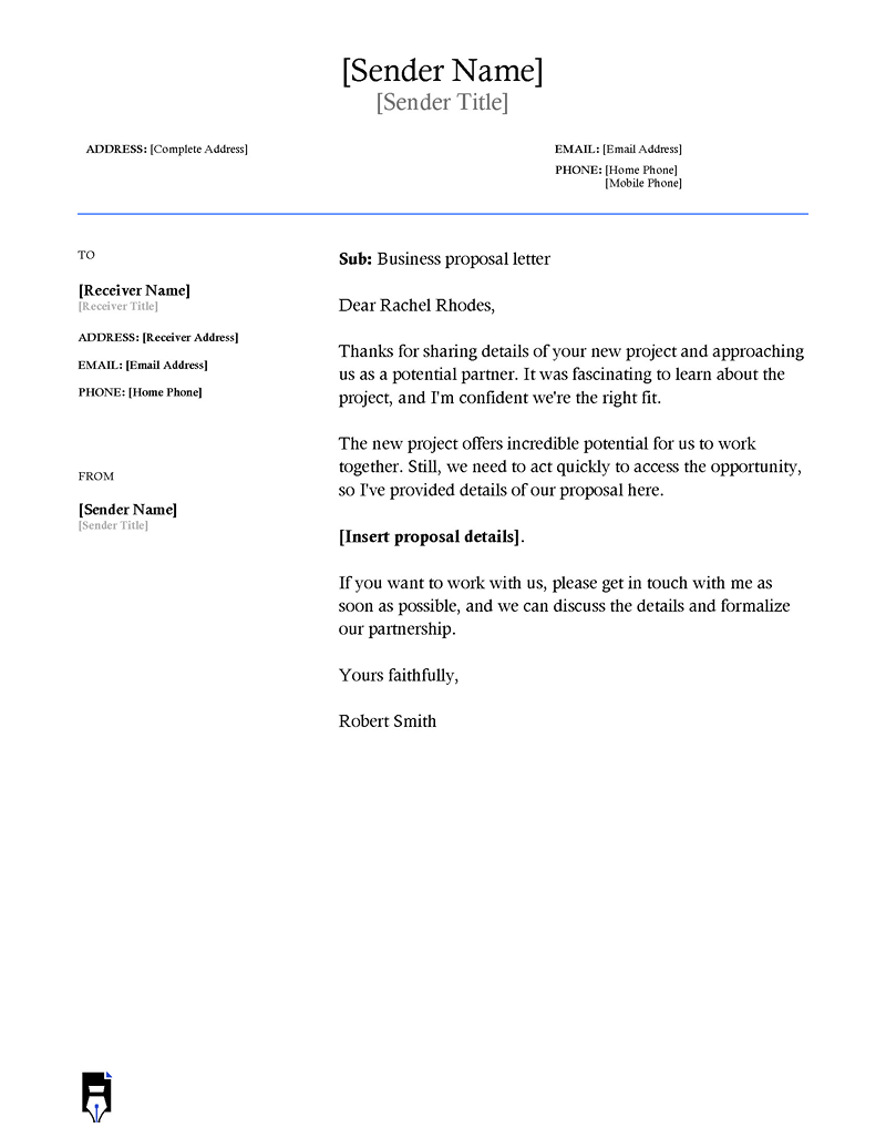 Samples Of Proposal Letters
