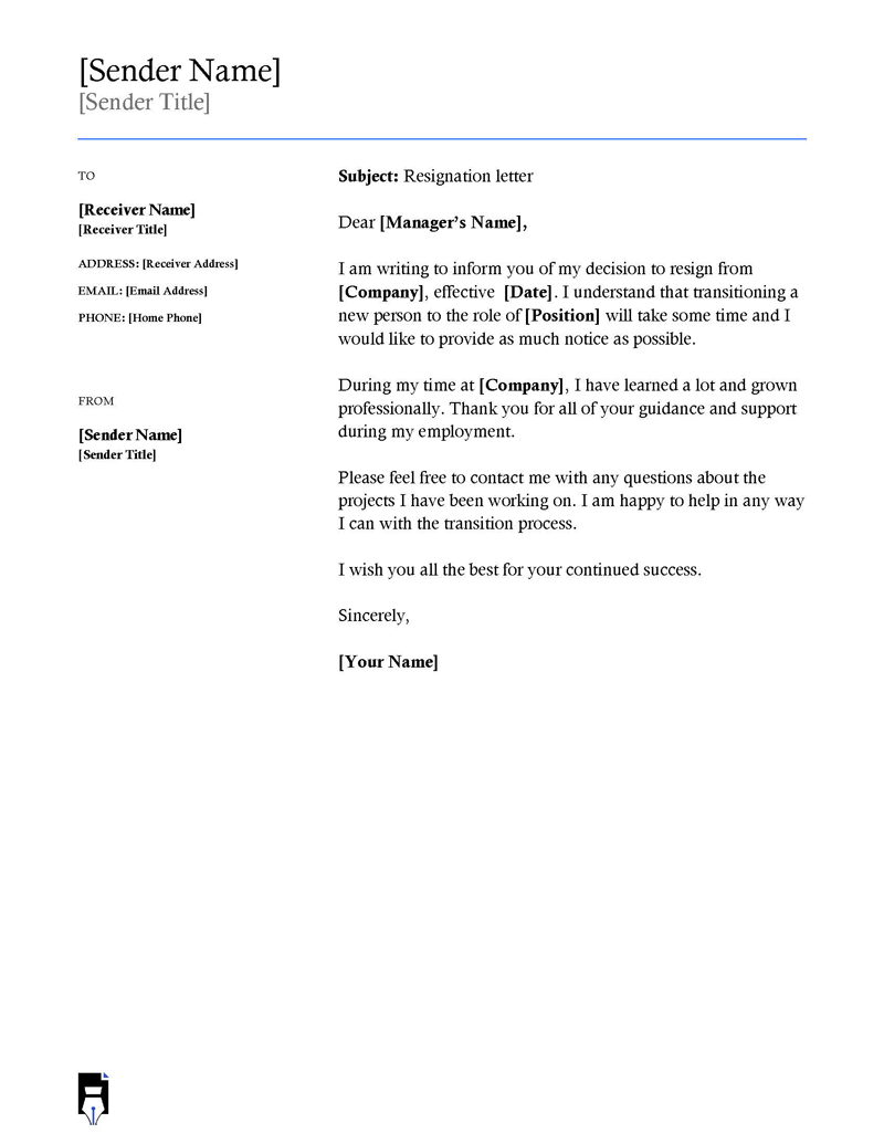 Volunteer Resignation Letter Sample Resignation Letter For Government