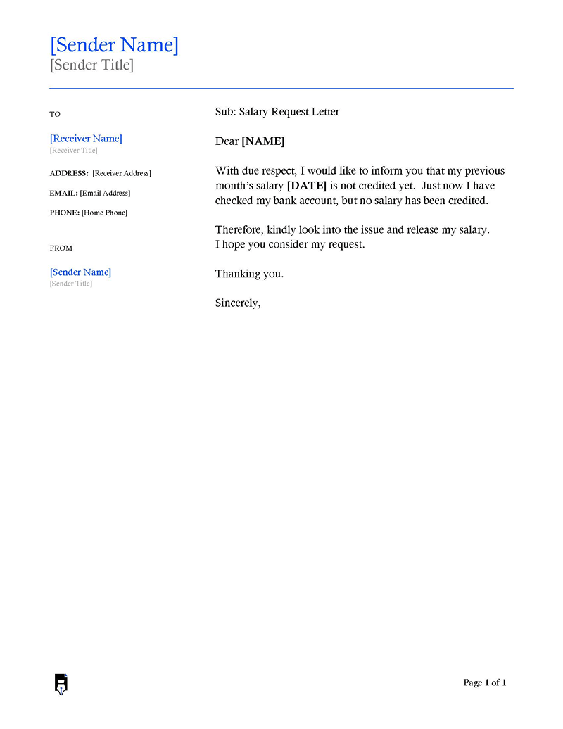6 Salary Request Letter Samples [Free Templates]