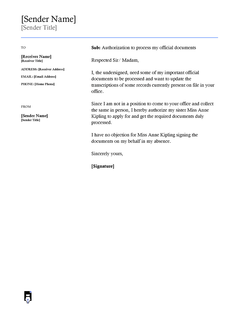 Authorization Letter Templates (How To Write)