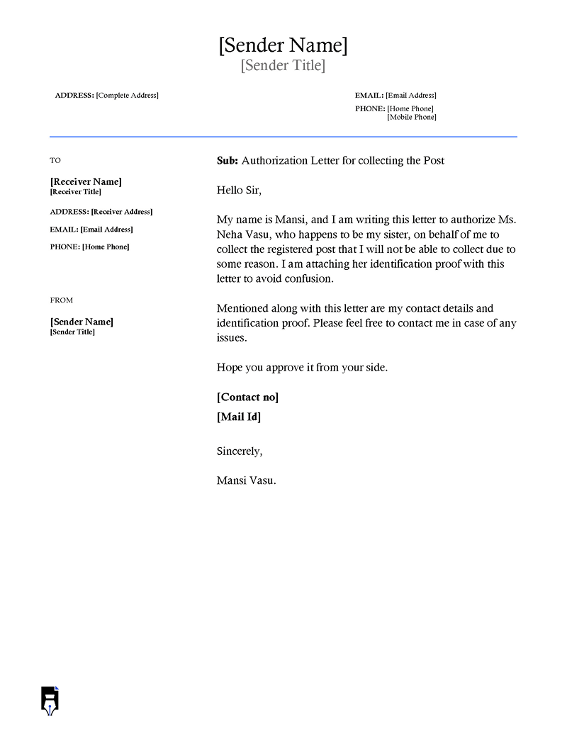 Authorization Letter Templates (How To Write)