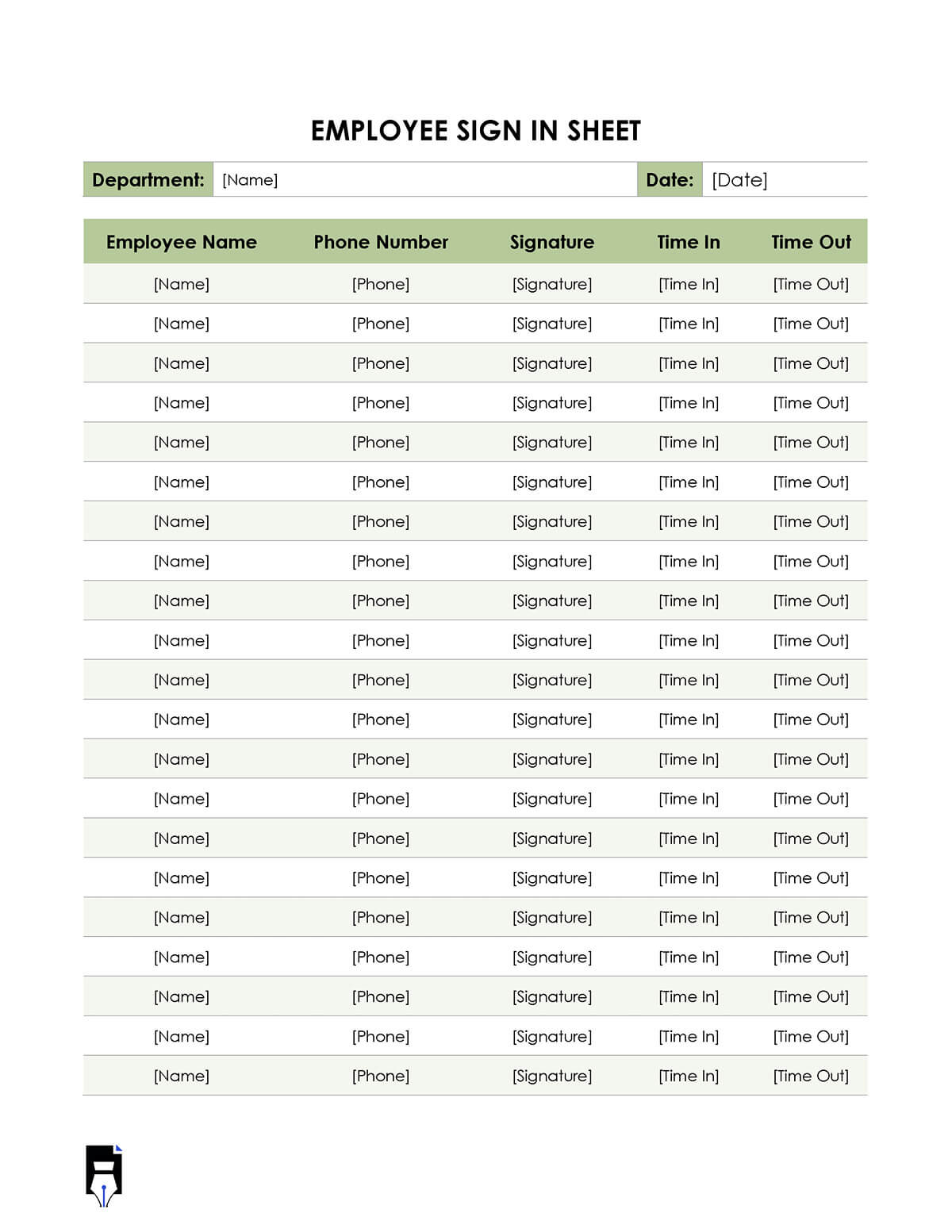 Printable Sign-in Sheet Templates