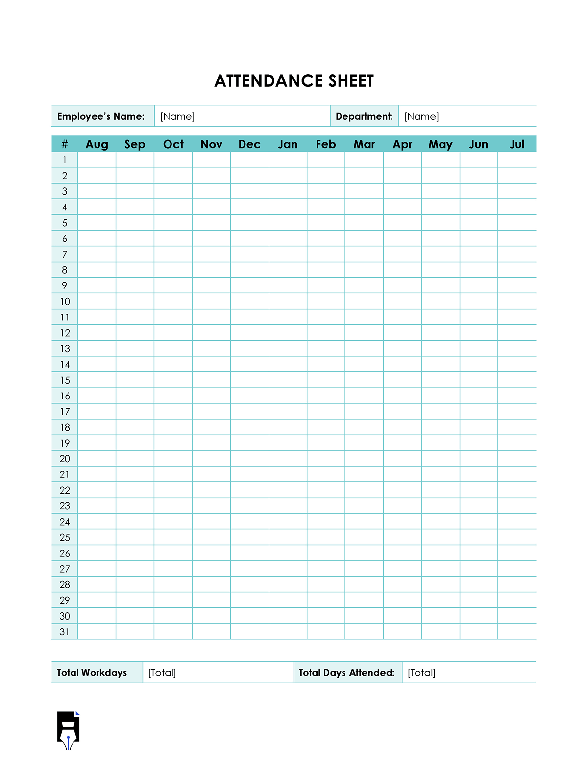 Editable Attendance Sheet Template [Free Sheets]