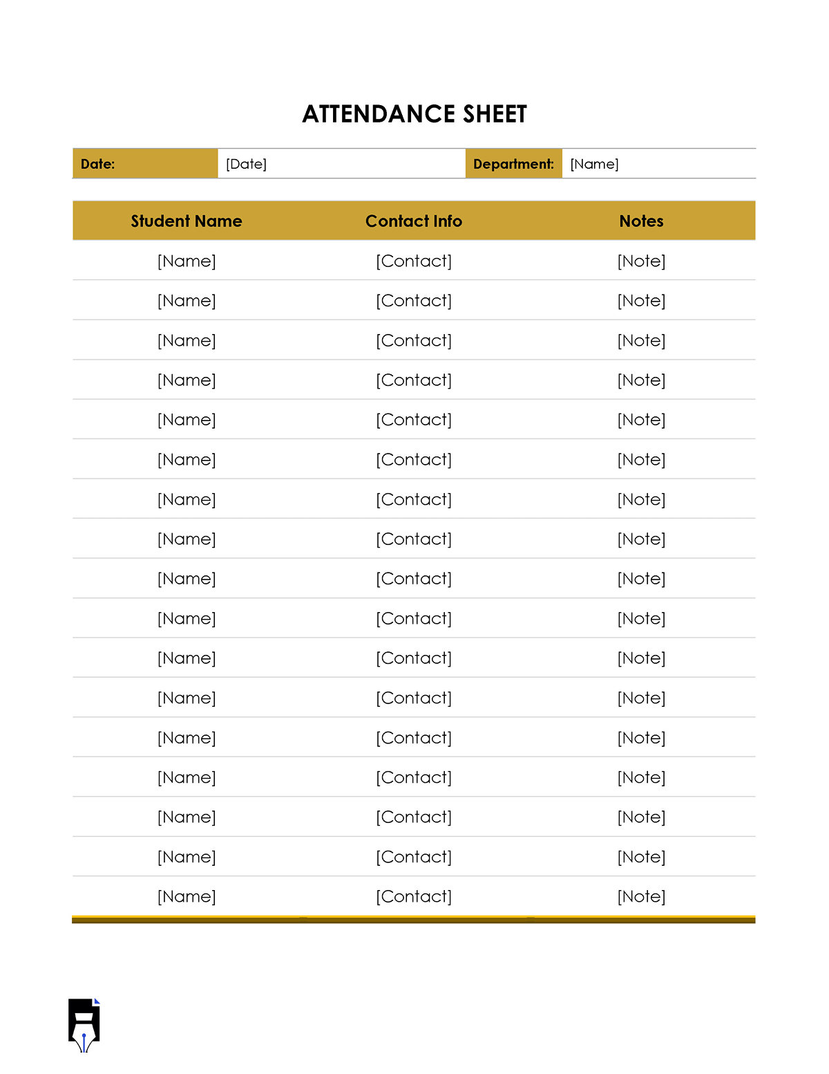 Editable Attendance Sheet Template [Free Sheets]