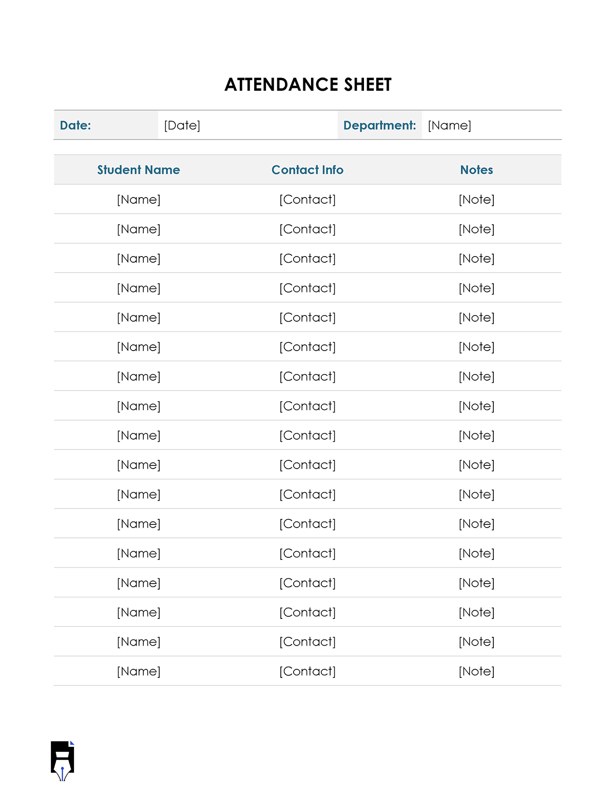 Editable Attendance Sheet Template [Free Sheets]