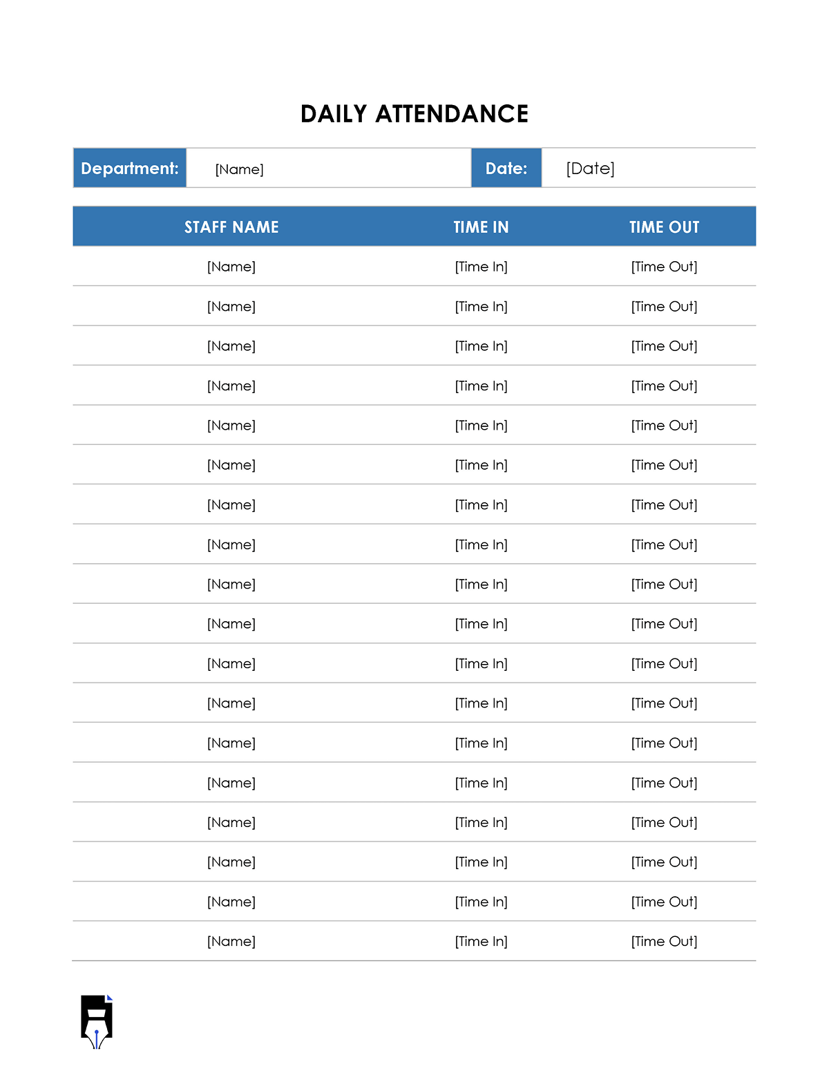 Editable Attendance Sheet Template [Free Sheets]