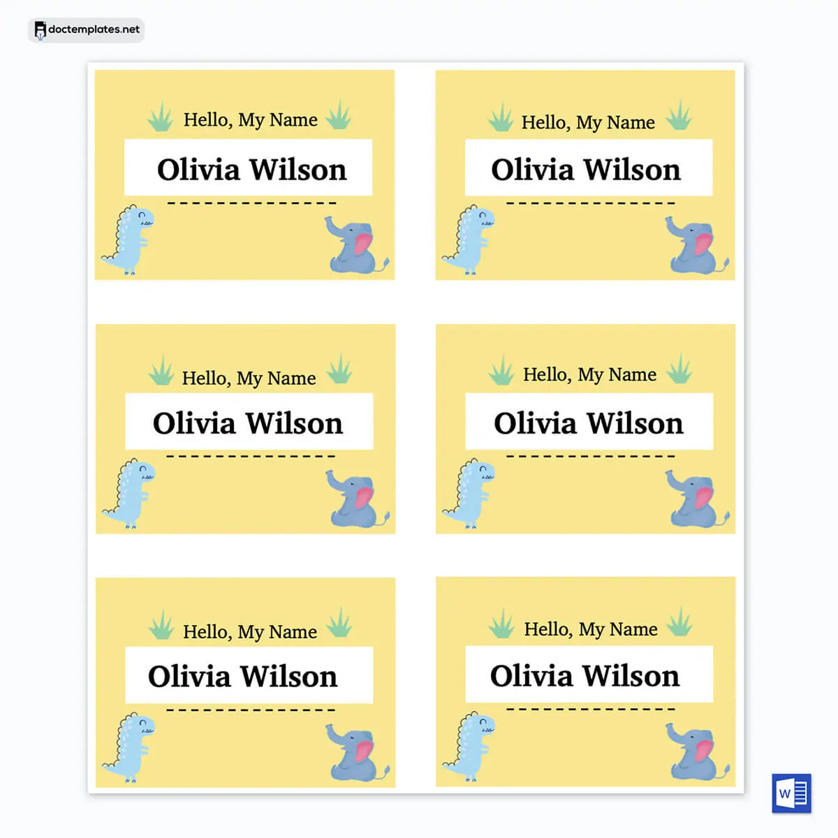 Editable Name Tags Printable Free Name Tag Template