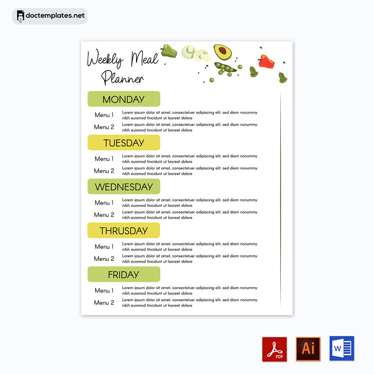 14 Meal Plan Templates - Editable - Word