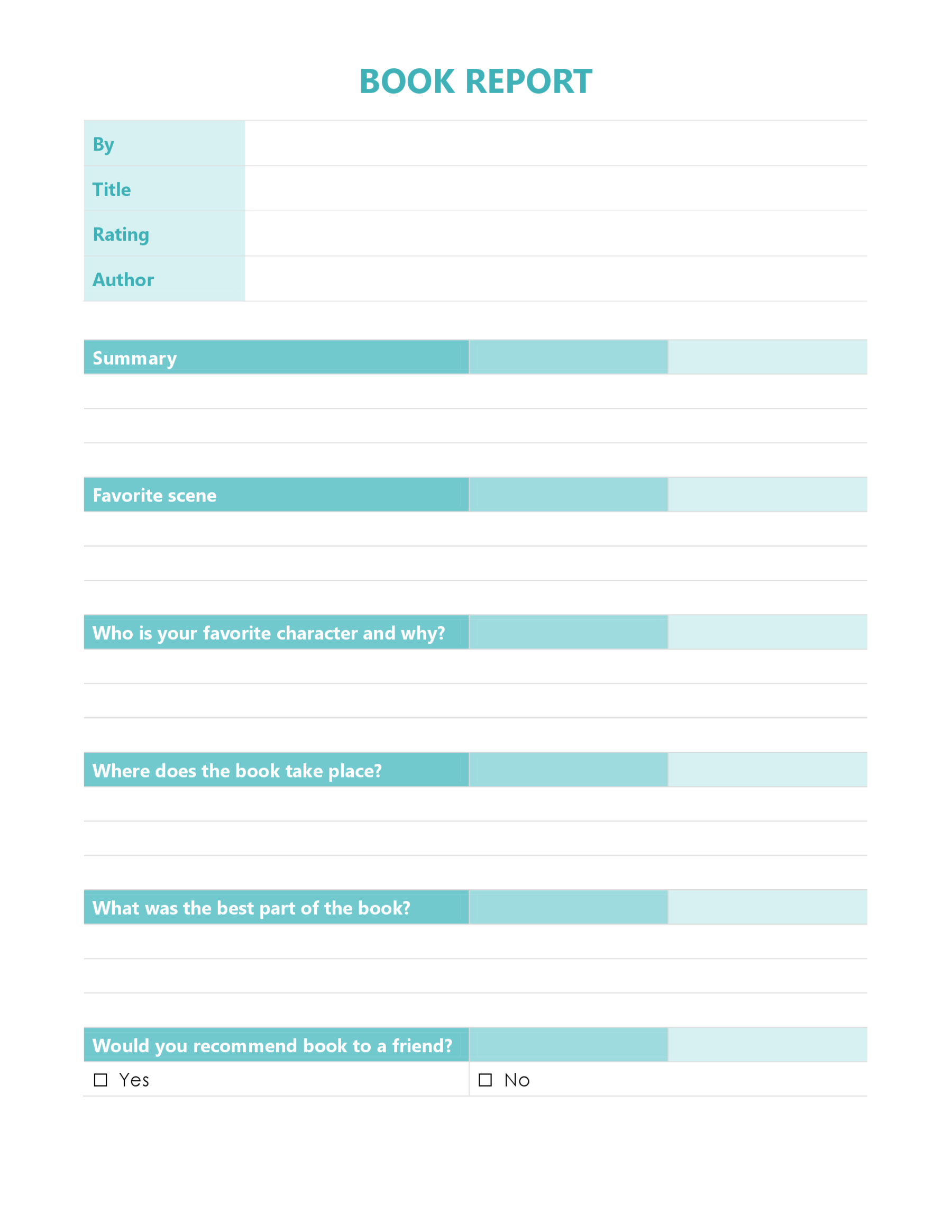 Book Report Template [Word Templates]